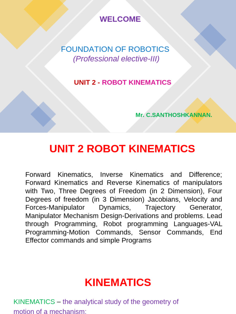 UNIT-2 | PDF | Kinematics | Rotation