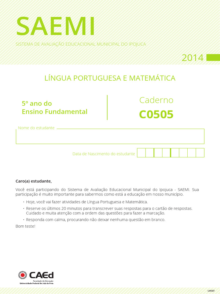 Caderno 2bim C0505 | PDF