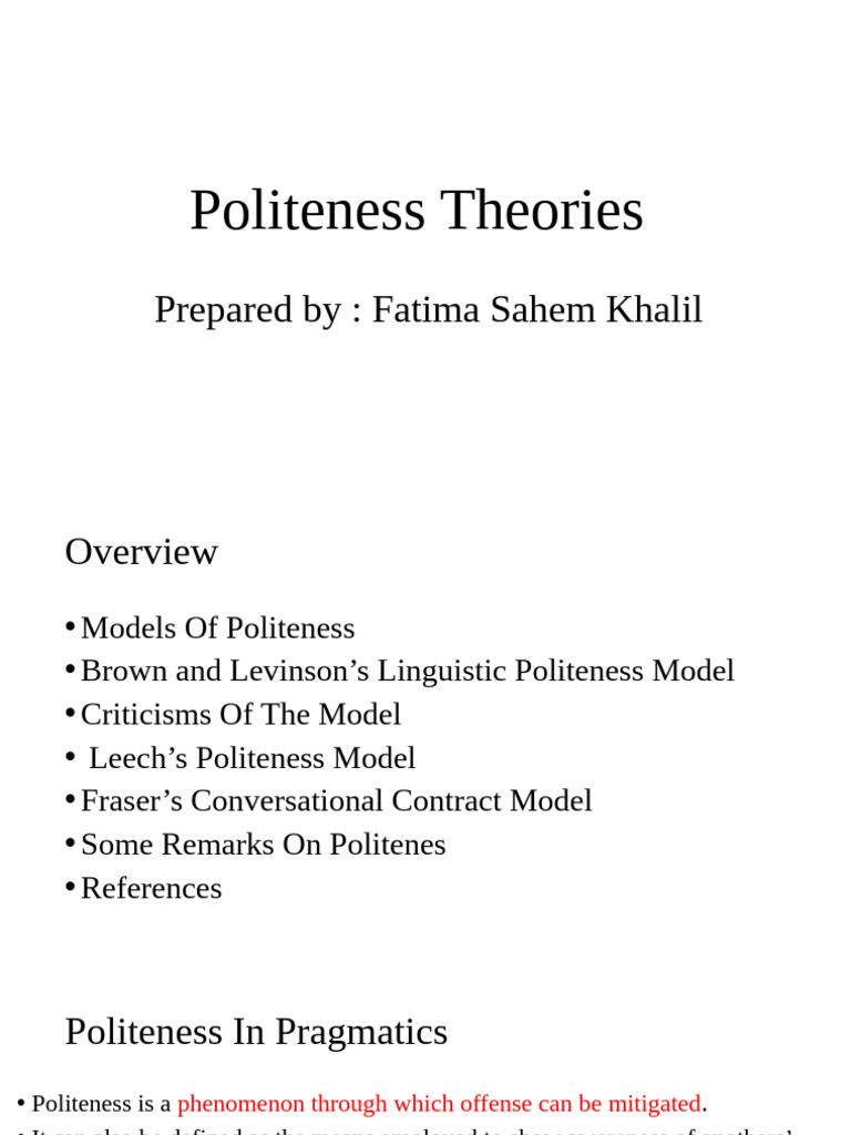 Politeness Presentation | PDF