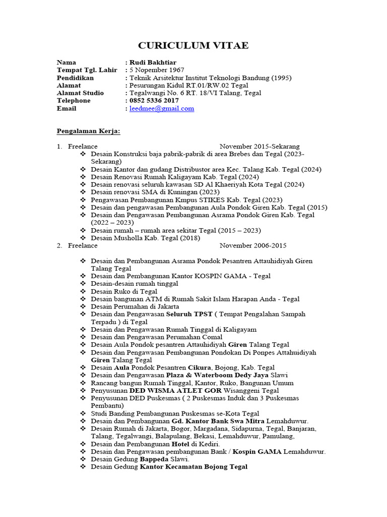CV Rudi Bahtiar | PDF