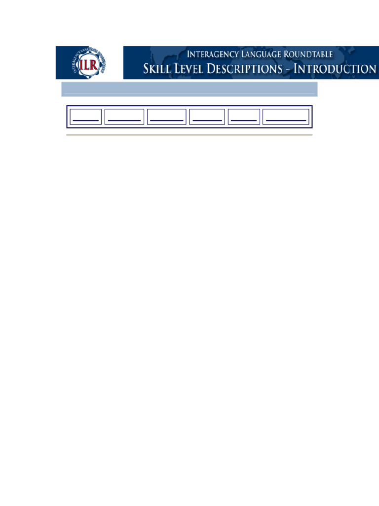 ILR Skill Levels | PDF