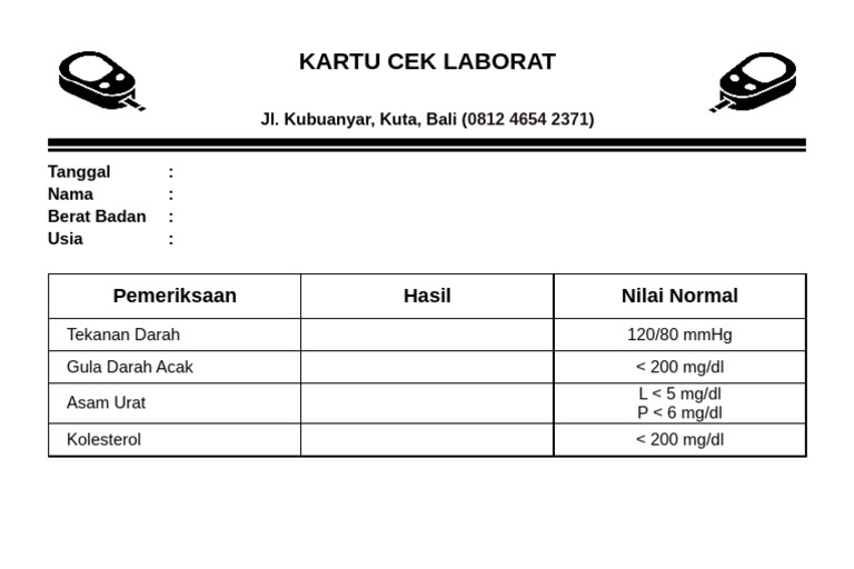 Kartu Cek Laborat | PDF