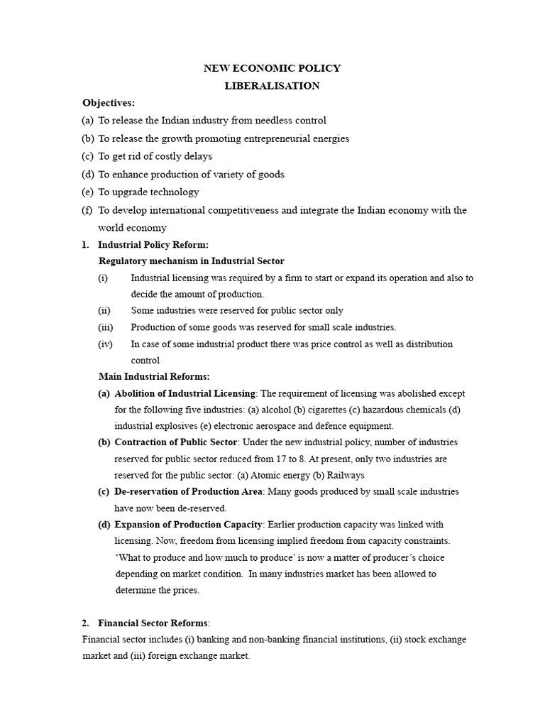 New Economic Policy | PDF