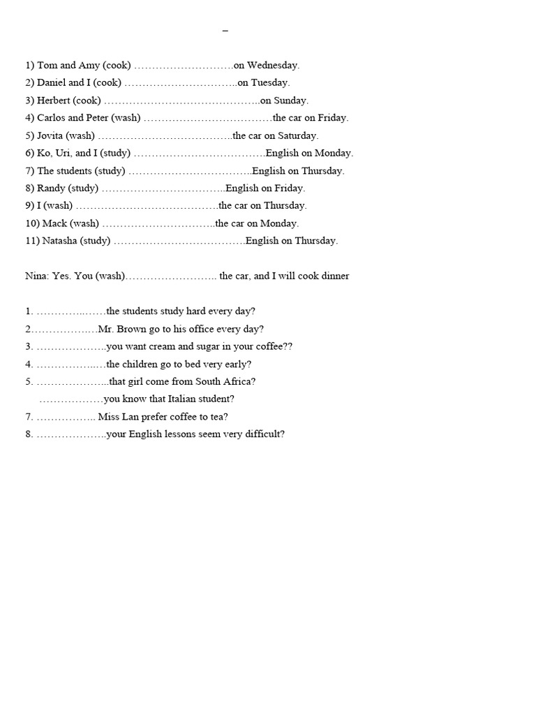 PRESENT SIMPLE | PDF