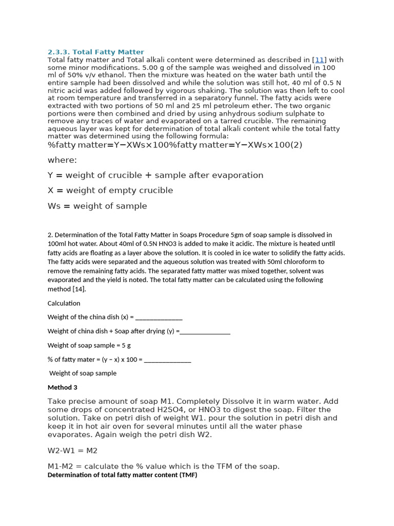 Tty Matter Y Xws×100 Tty Matter Y Xws×100 (2) Where: Y Weight of ...