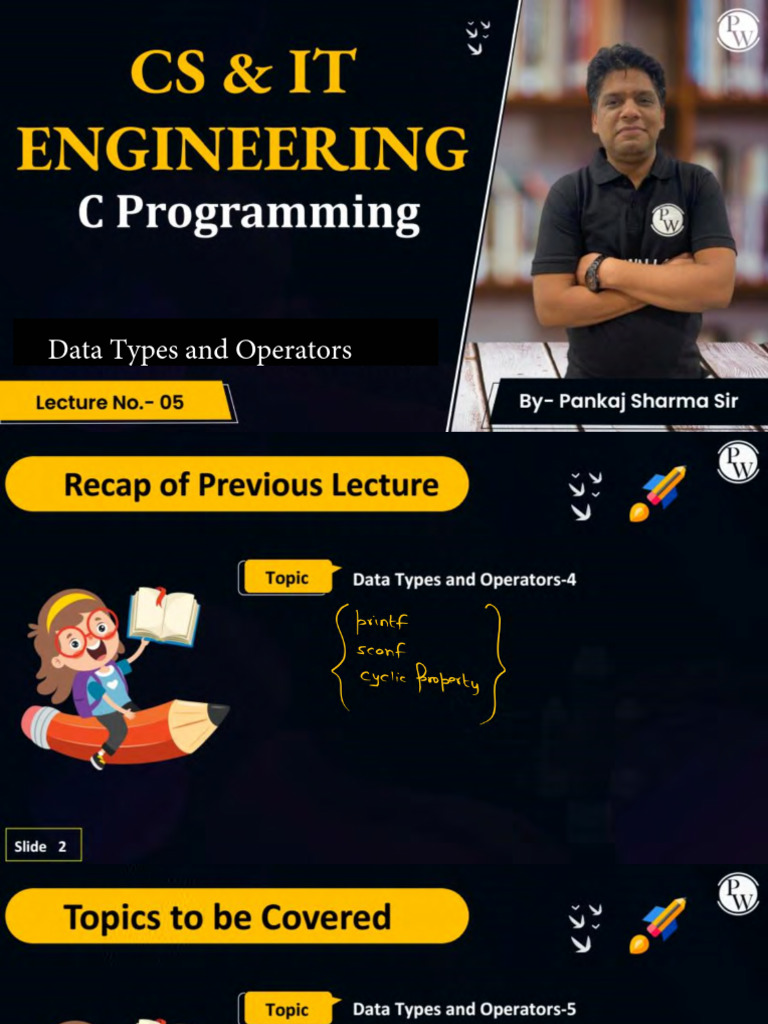 Data Types and Operators 05 - Class Notes | PDF