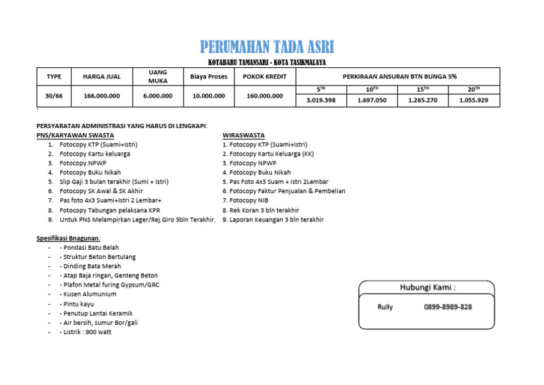 Pricelist Tada Asri 2024 | PDF