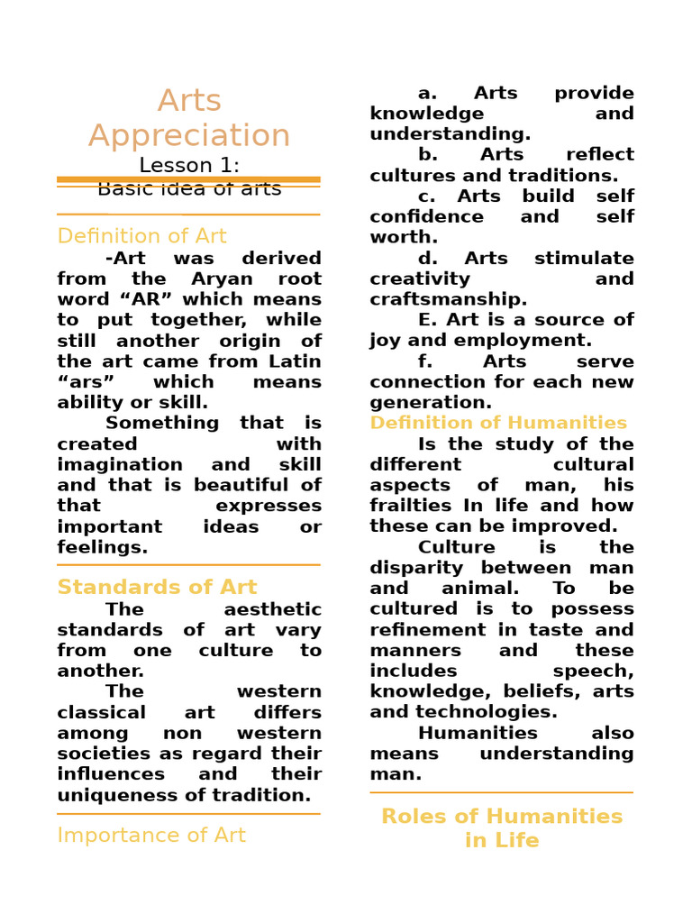 arts appreciation | PDF