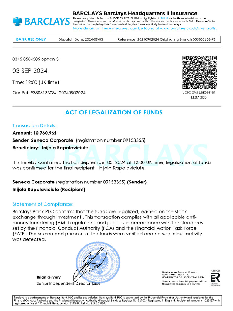 BARCLAYS Barclays Headquarters II Insurance: 0345 0504585 Option 3 | PDF