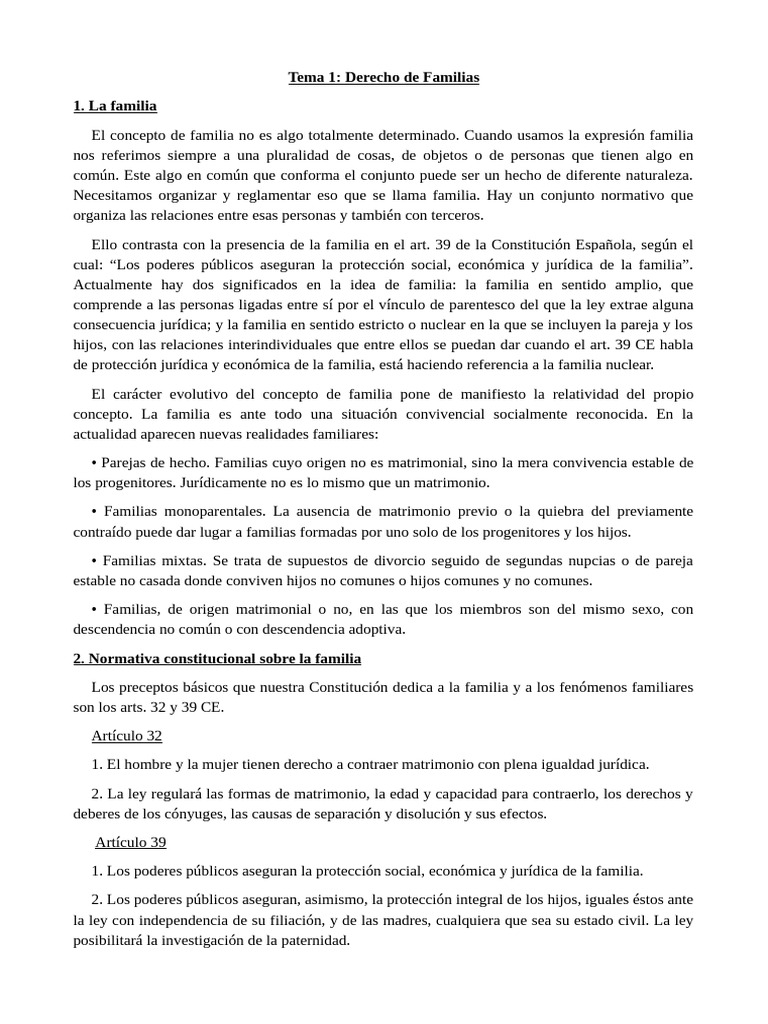 Tema 1. La Familia y La Relación Parental | PDF