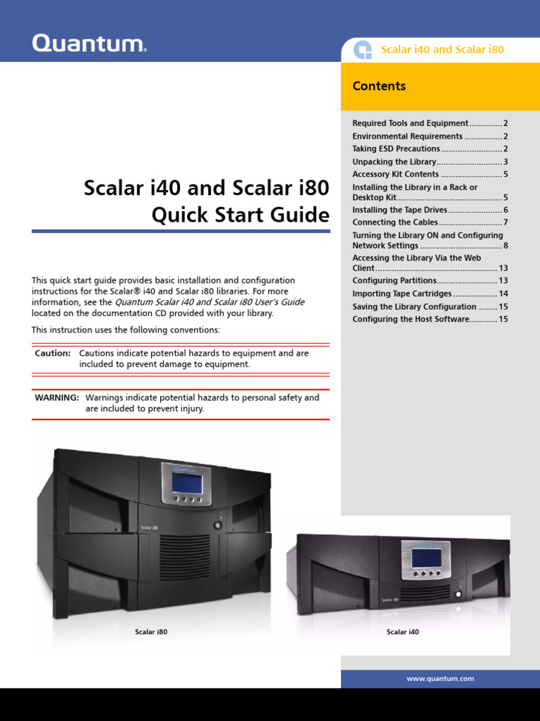 Scalar i40 i80 - QuickStartGuide - | PDF