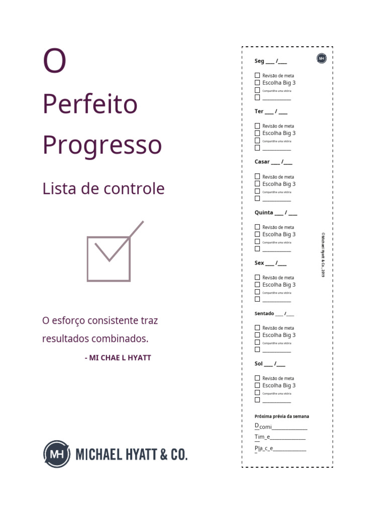 O checklist perfeito do progresso | PDF