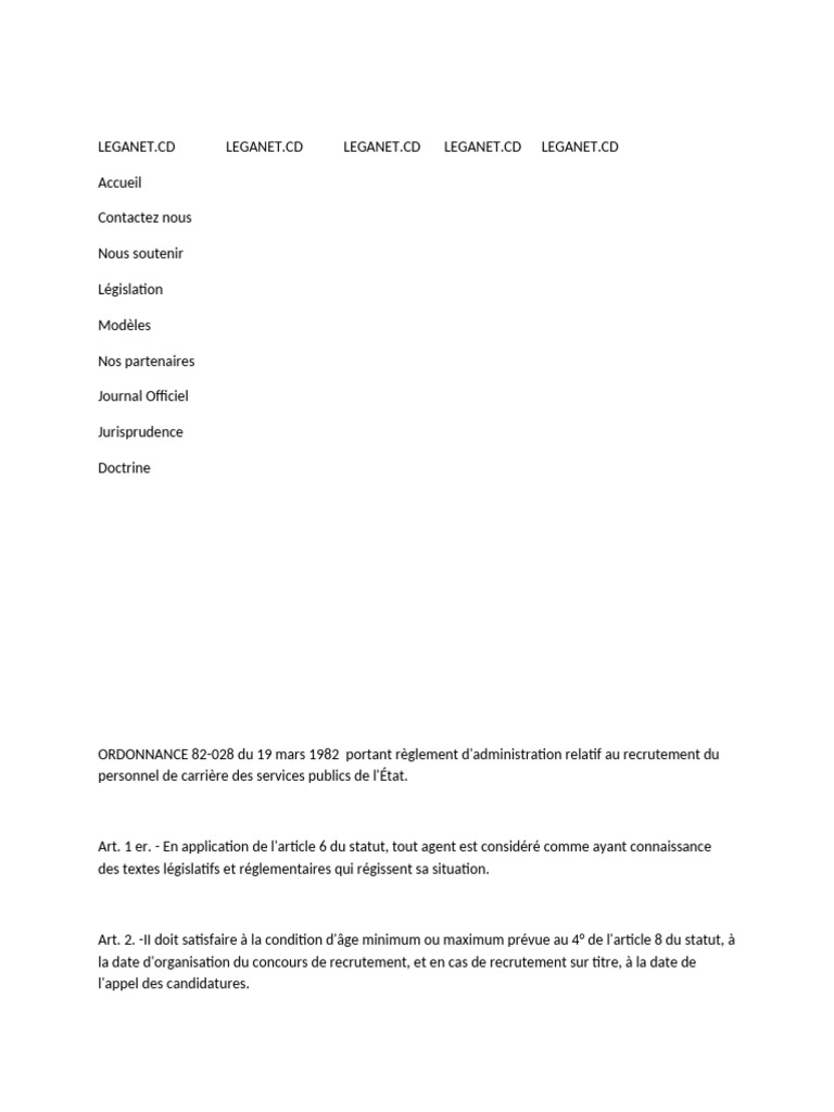 Ordonnance 82-028 Du 19 Mars 1982 | PDF