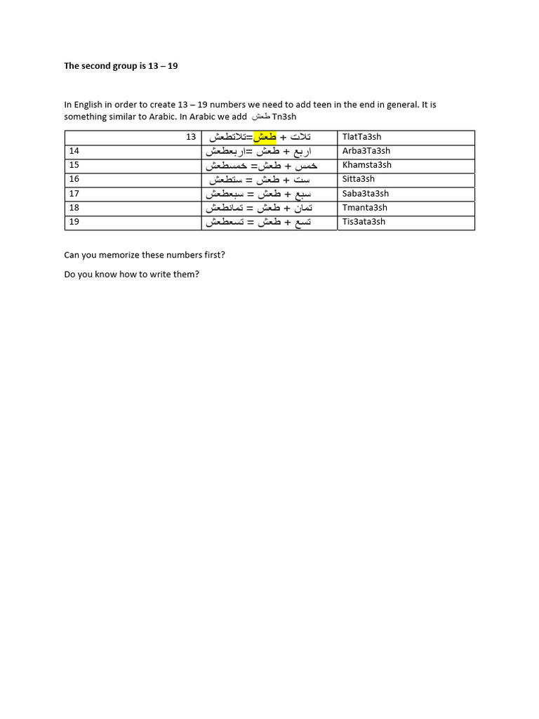 Second Group of Numbers | PDF