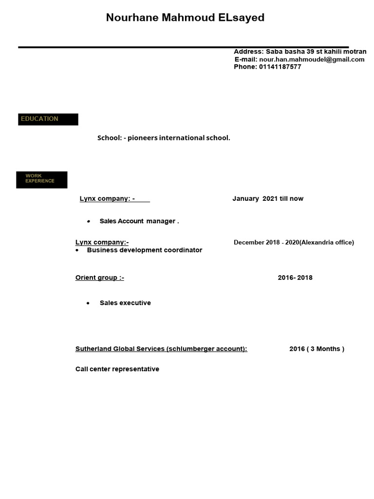 Nourhane . Mahmoud Cv ( | PDF