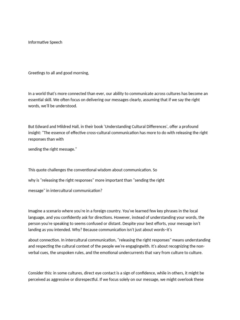 Informative Speech | PDF