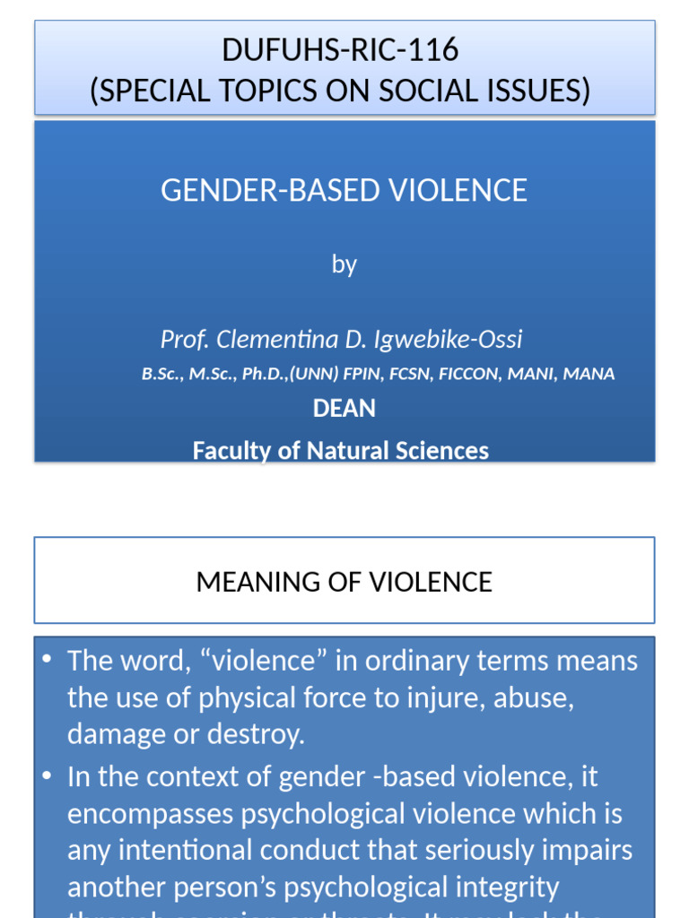 Gender-Based Violence PowerPoint | PDF