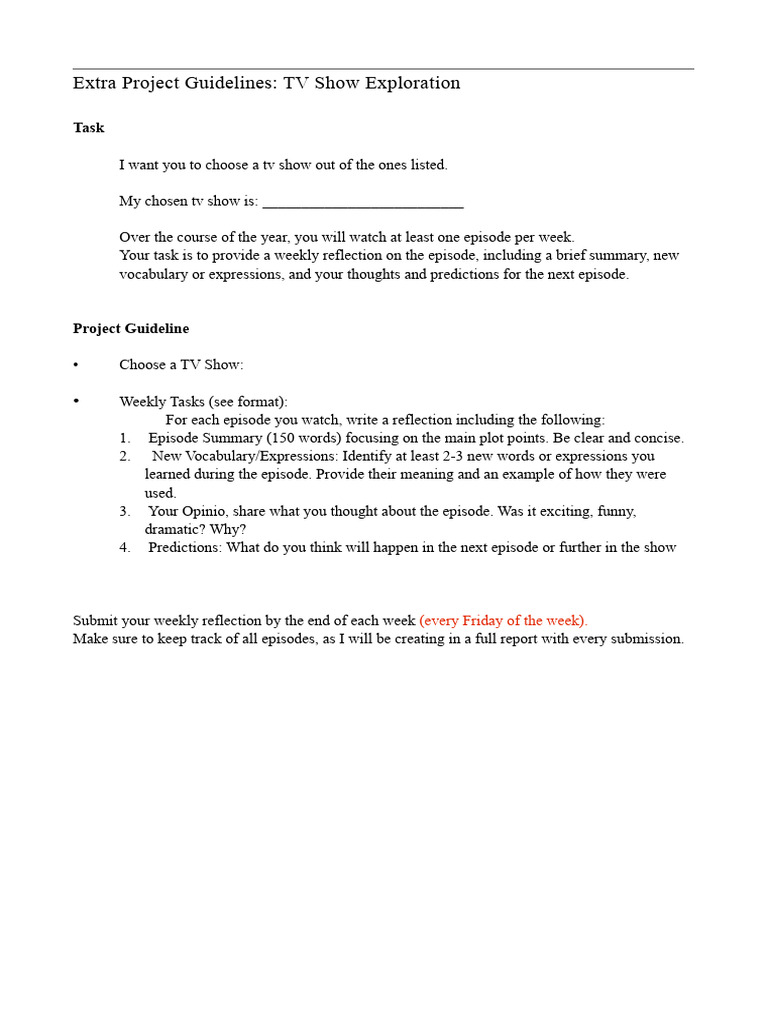 Year Long Project | PDF