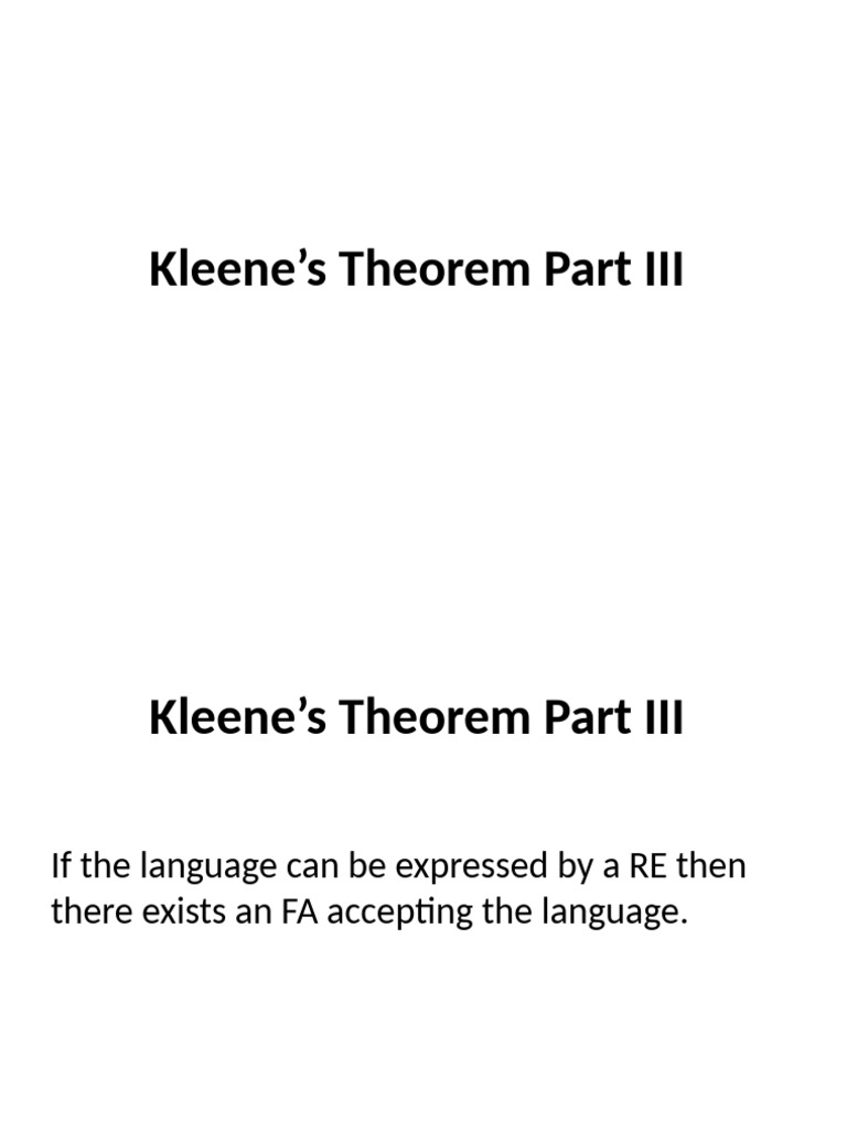 Lecture-20 Kleene's Theorem | PDF