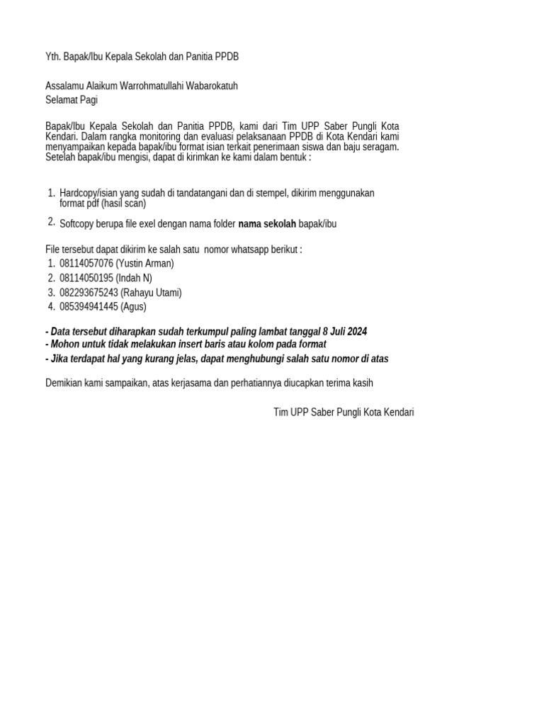 Blangko Monev PPDB - SD | PDF