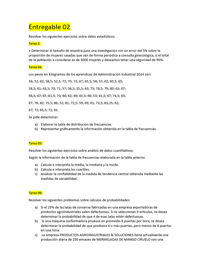 Entregable 02 - Adm - Ind | PDF | Teoría de la estimación | Análisis de los datos