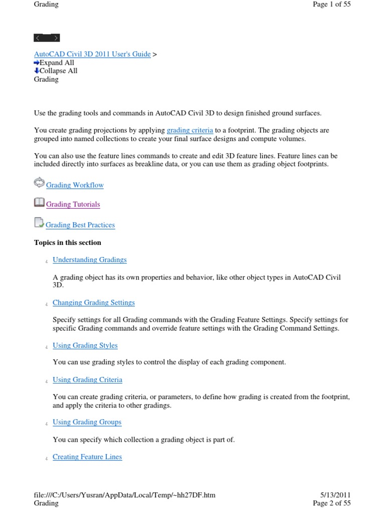 Grading Autocad Civil 3d | PDF | Command Line Interface | Auto Cad