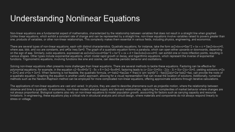 Understanding Nonlinear Equations | PDF | Equations | Nonlinear System
