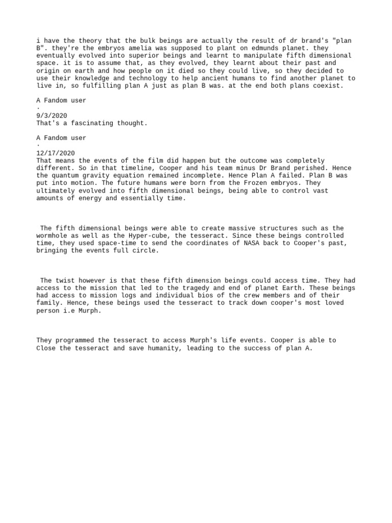 Bulk Beings Theory | PDF