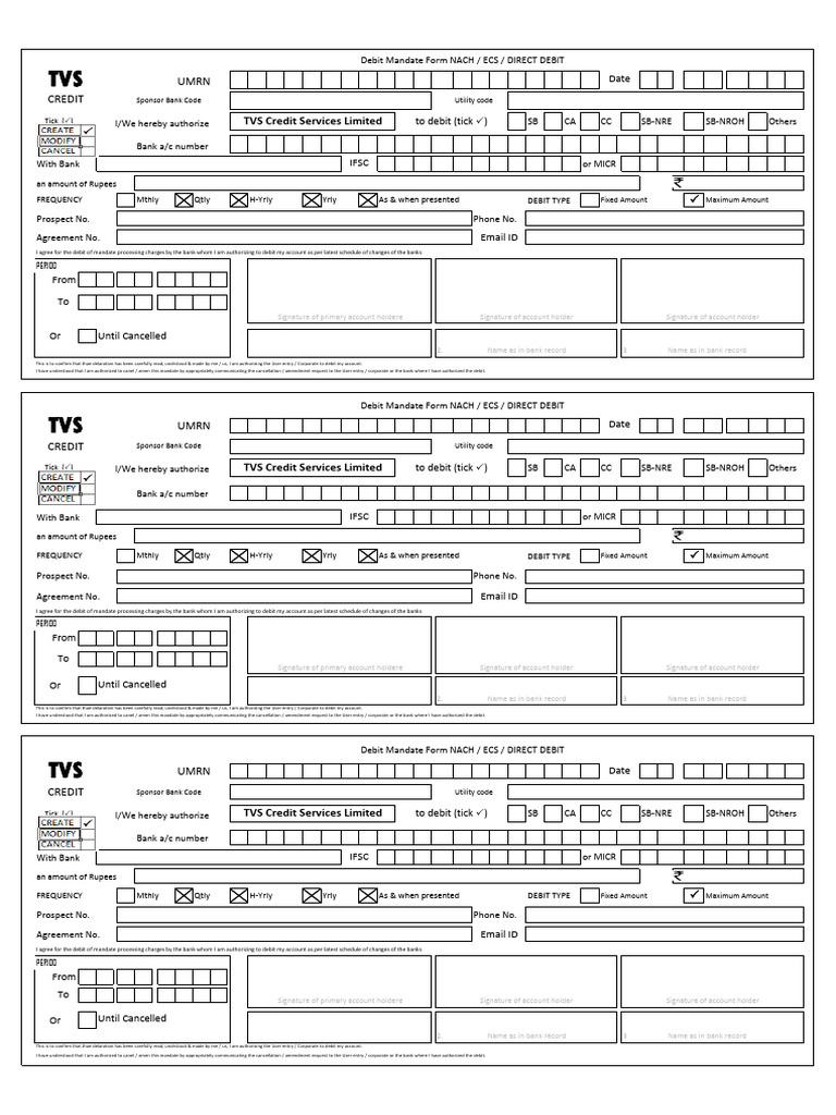 Blank Mandate Form | PDF