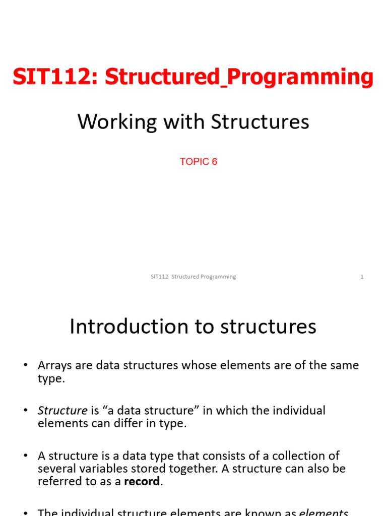 TOPIC 6 7 8 Structures Functions | PDF