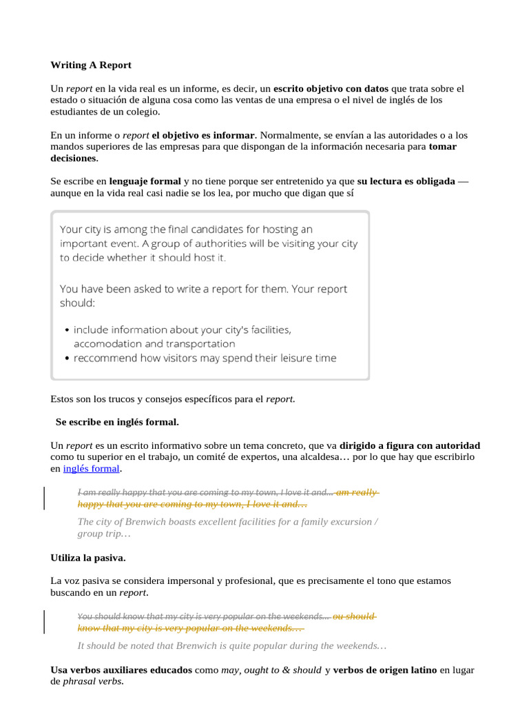 Guide to Writing a Report | PDF