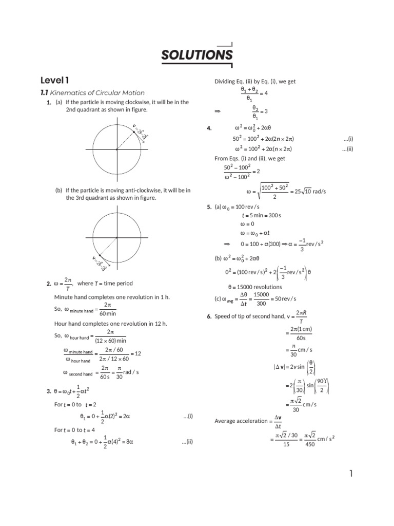 Solutions_Circular Motion Assignment | PDF