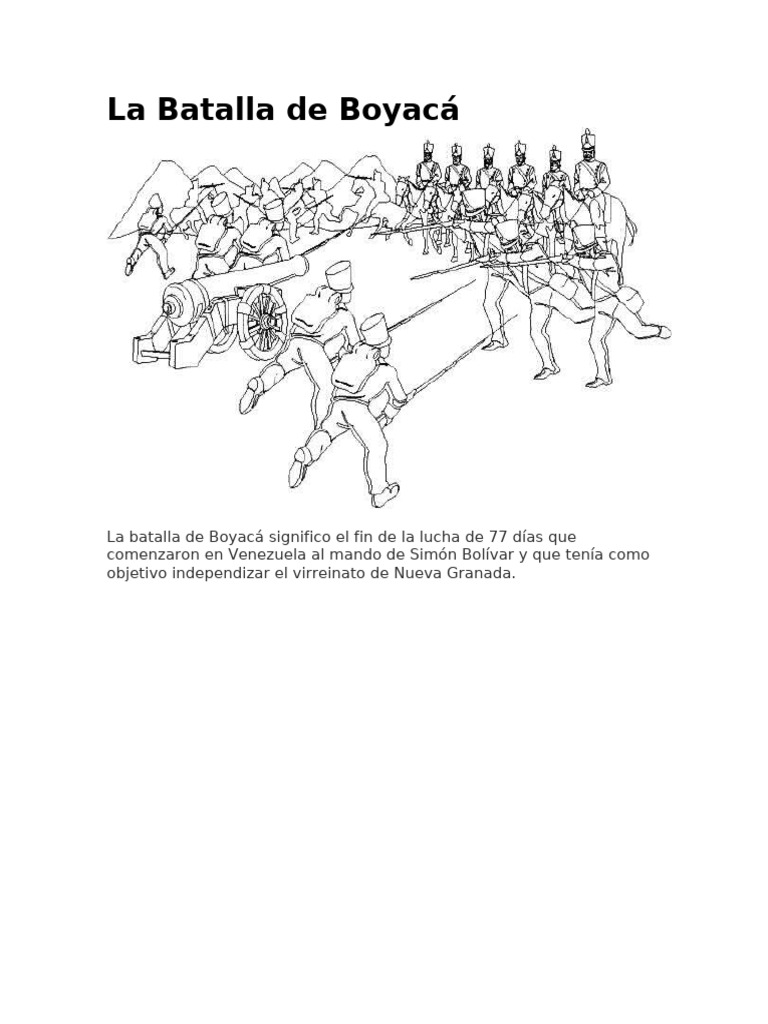 La Batalla de Boyacá. para Colorear | PDF