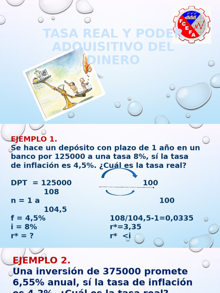 Tasa Real y Poder Adquisitivo Dinero | PDF | Poder adquisitivo | Comercio