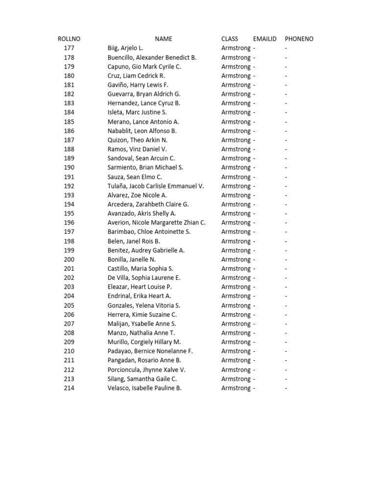 CTRoll Number Armstrong | PDF