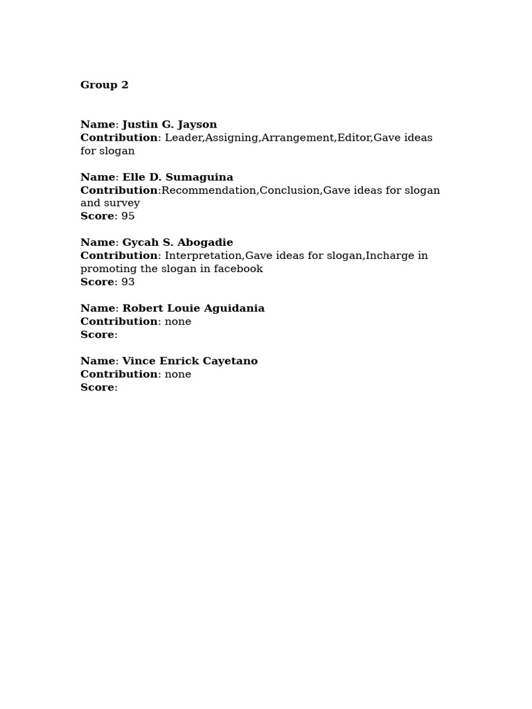 Group 2 Ratings | PDF