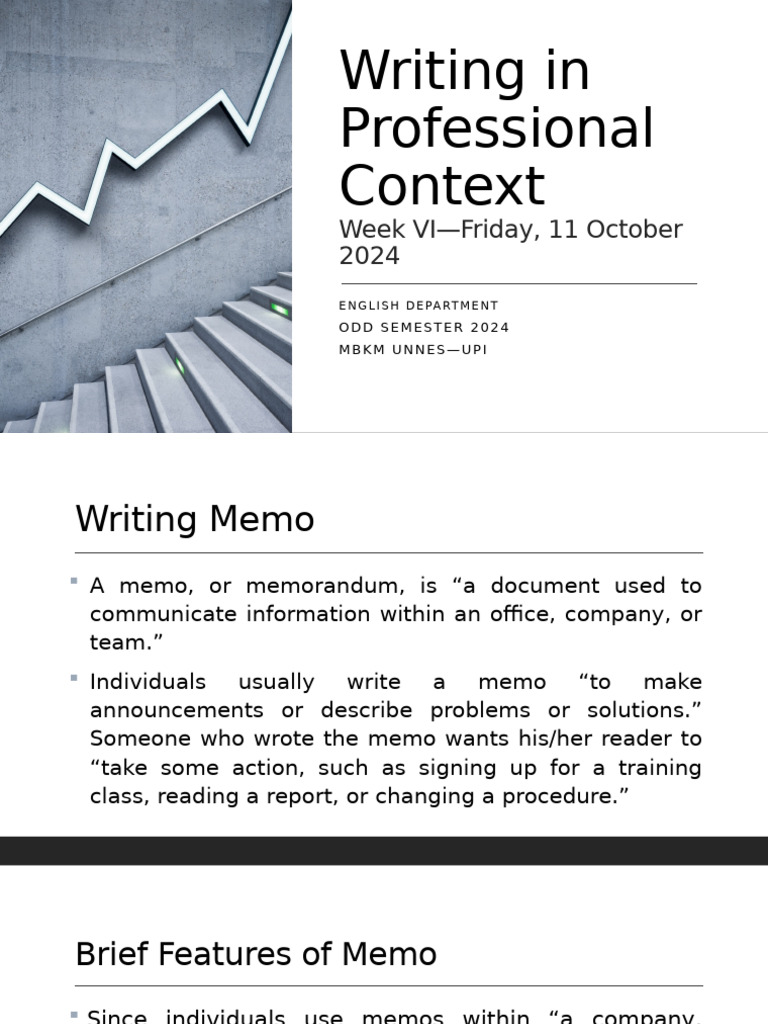 Writing in Professional Context Gasal 2024-Week VI (Friday, 11 October ...