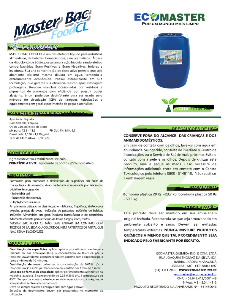 FT Master Bac Food CL - A F B Safety | PDF