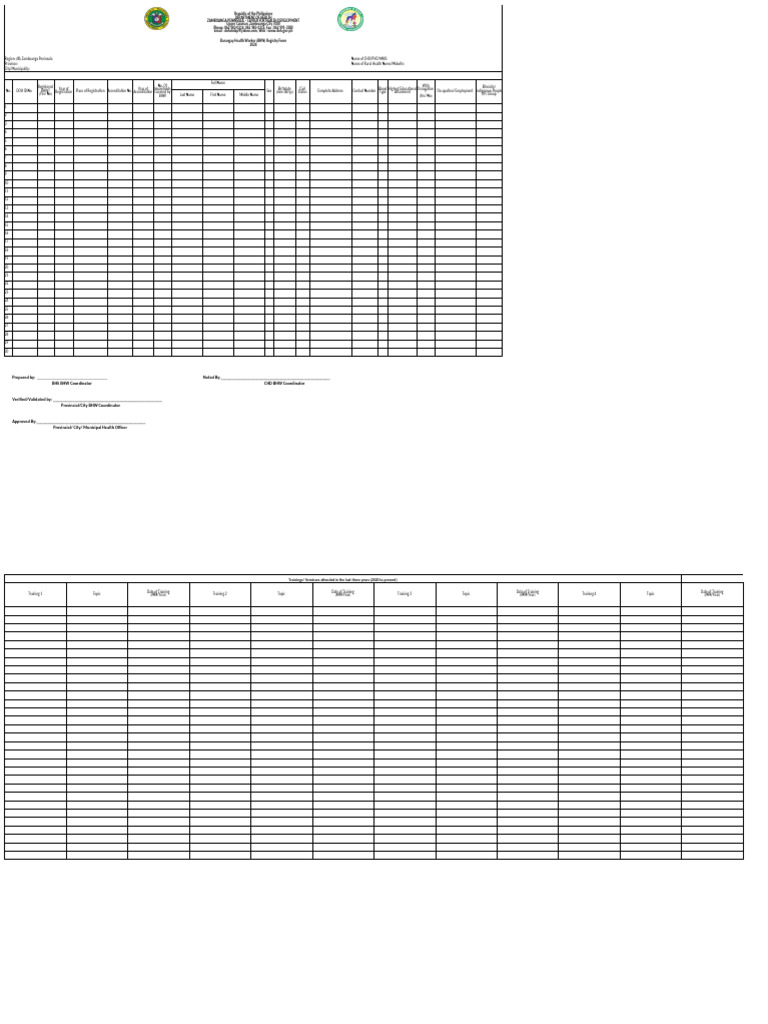 BHW Masterlist New Template 2024 | PDF