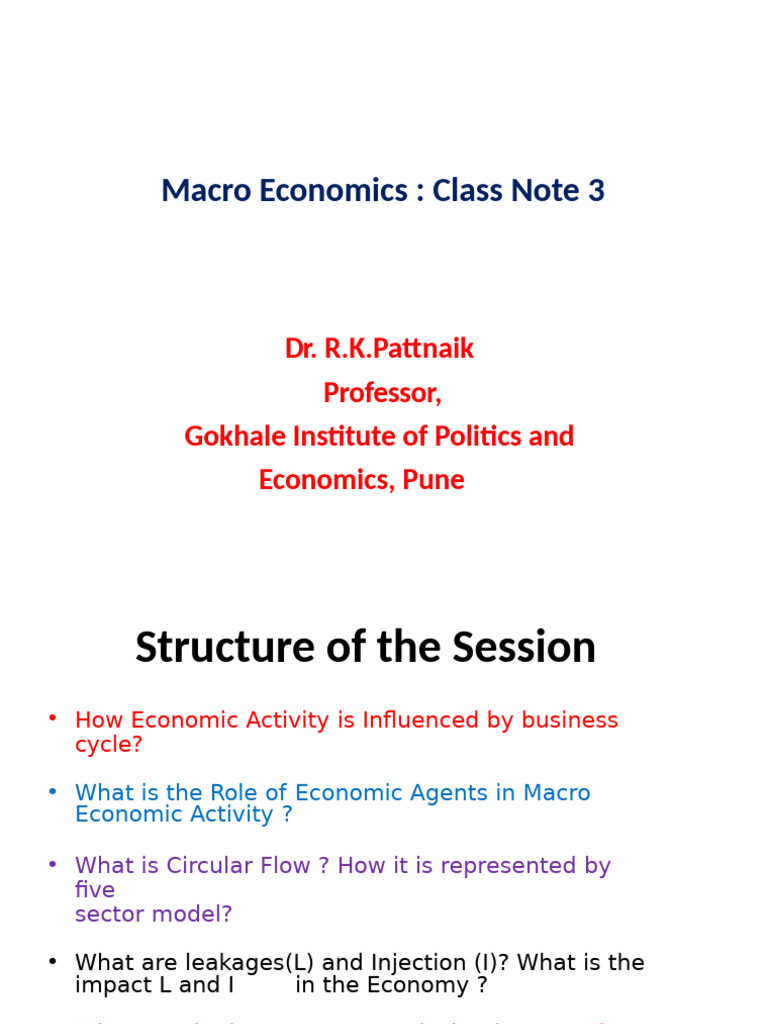 Class Note 2 PPTs Macro Economics Module 1 | PDF