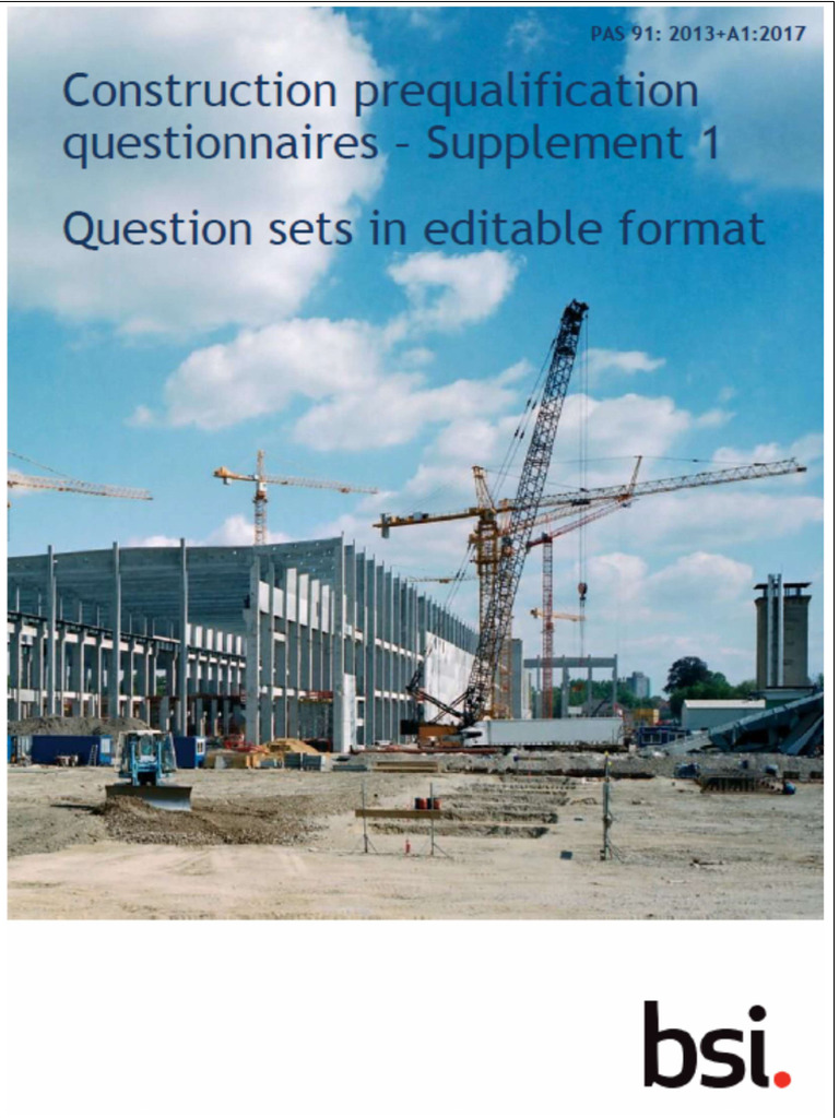 PAS 91 - 2013 A1-2017 Construction Prequalification Questionnaires | PDF