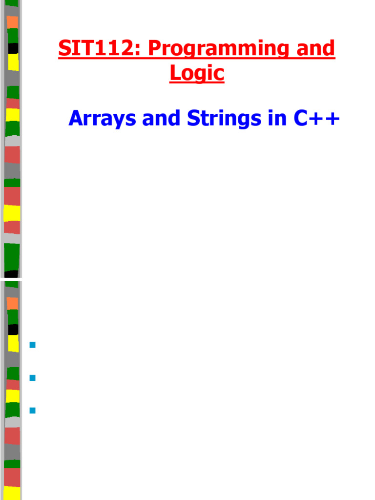 TOPIC 5 Strings and Arrays | PDF | Data Type | Mathematical Logic