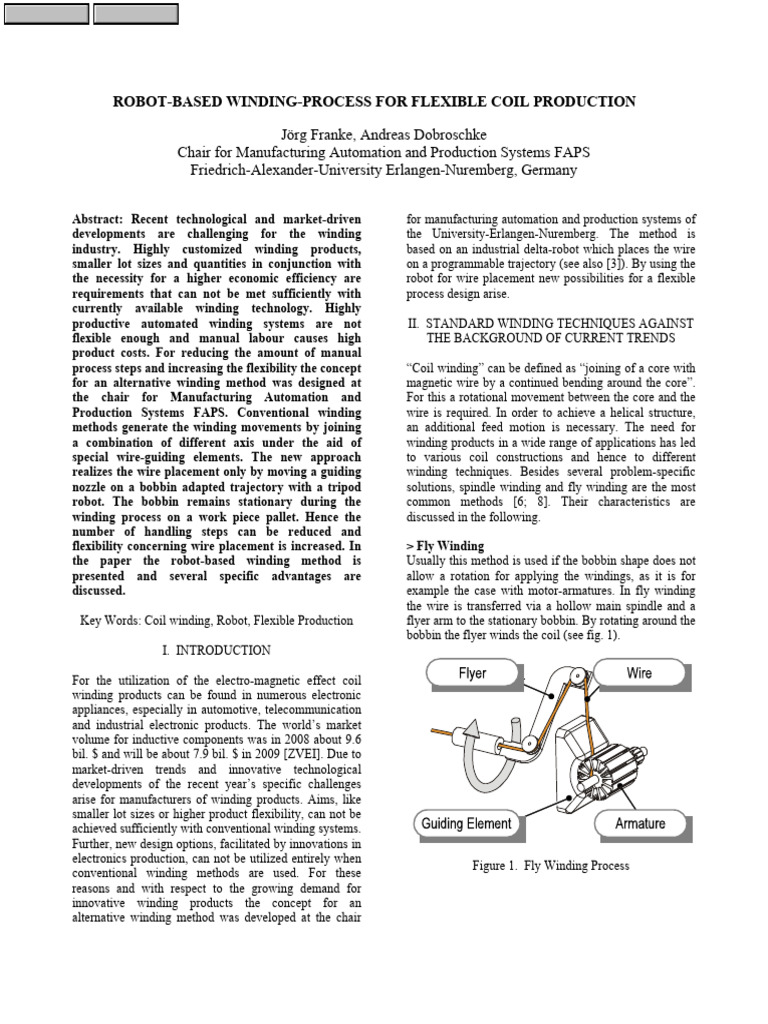 Robot Based Winding Process For Flexible Coil Production | PDF