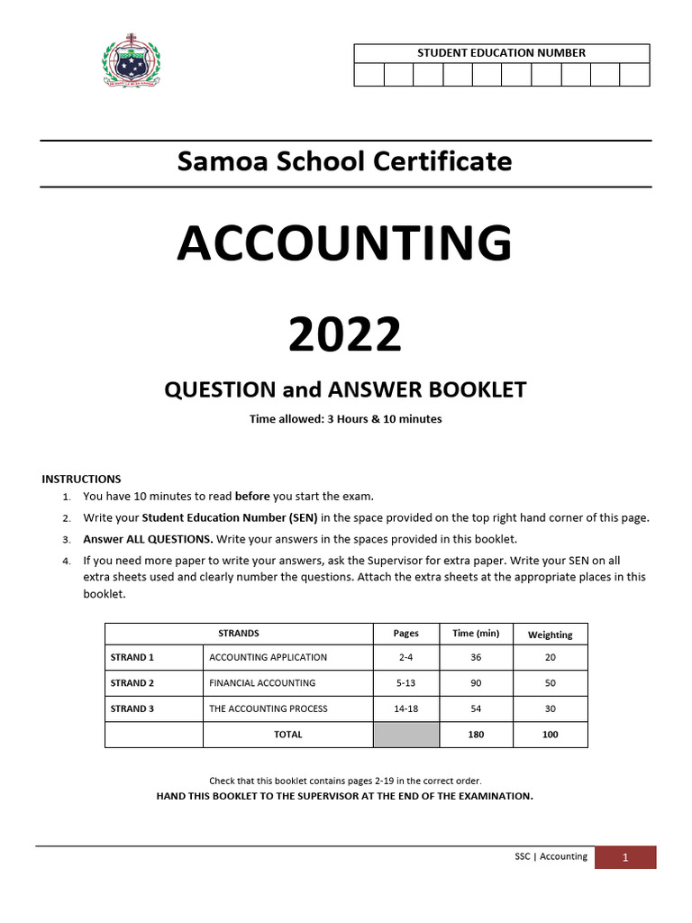 SSC Accounting 2022 | PDF
