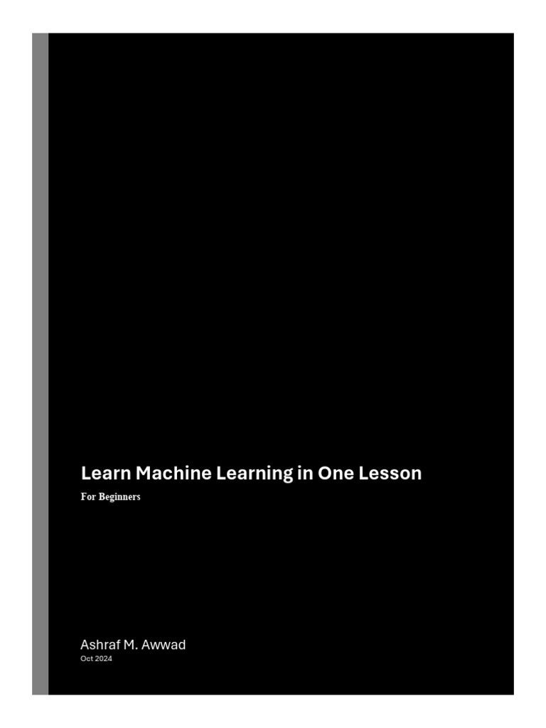 Learn Machine Learning in One Lesson Book | PDF Learn Machine Learning in One Lesson Book | PDF