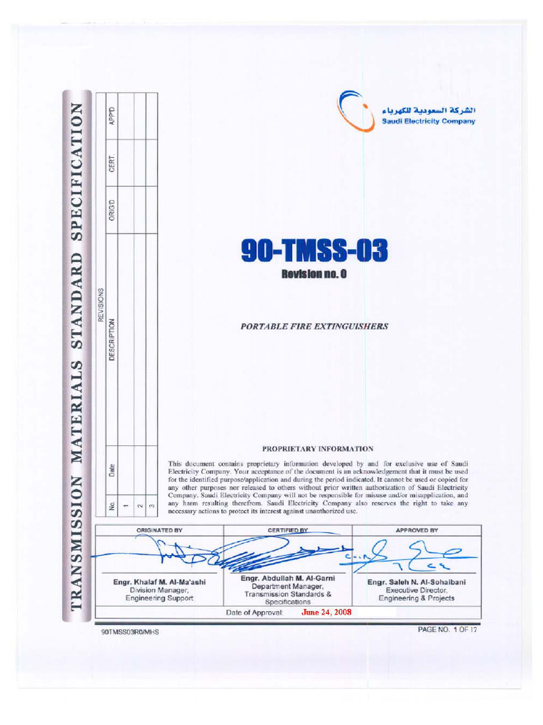 90-TMSS-03-R0 - Portable Fire Extinguishers | PDF