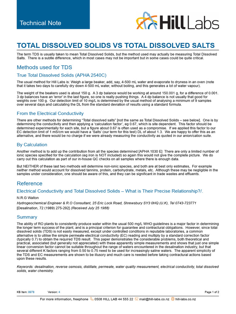 8978v4 - Technical Note Tds | PDF