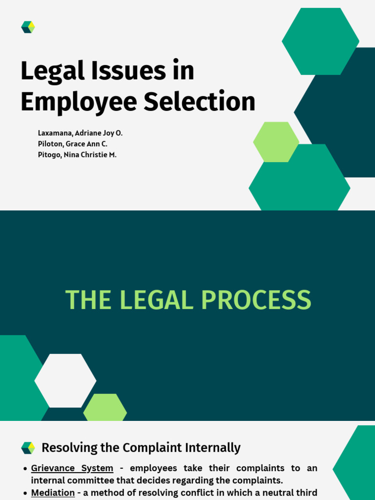 Group 5 - Legal Issues in Employee Selection | PDF