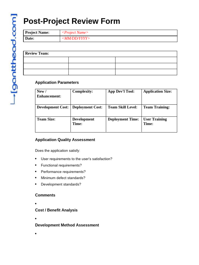 Post-Project_Review_Form(1) | PDF