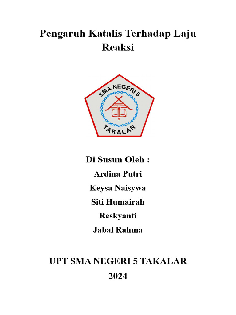 Pengaruh Katalis Terhadap Laju Reaksi Pdf